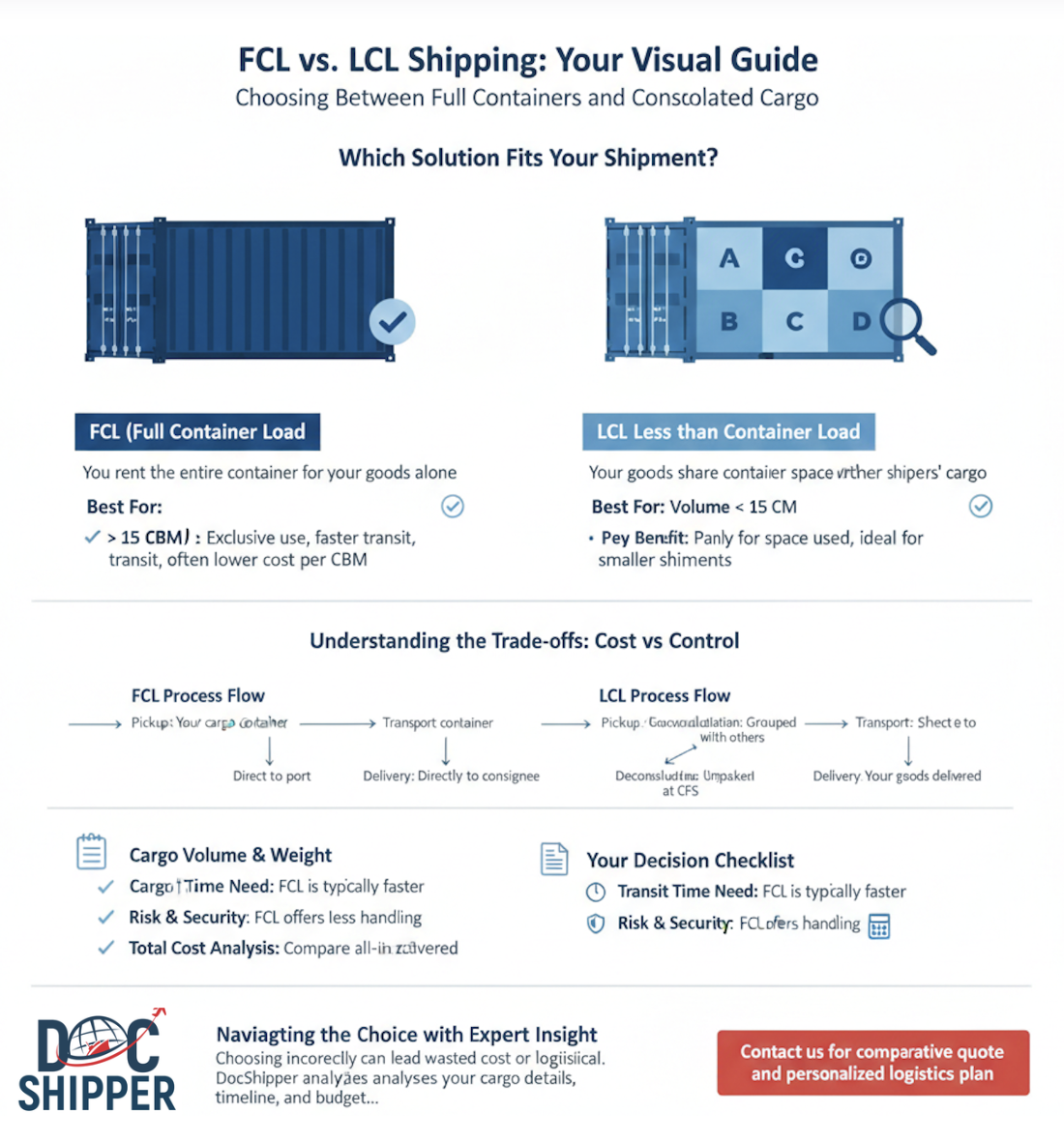 FCL LCL Shipping: Differences & Costs Guide in 2026